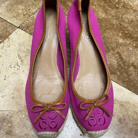 Coach | Shoes | Coach Ireena Pink Wedge Espadrille | Poshmark